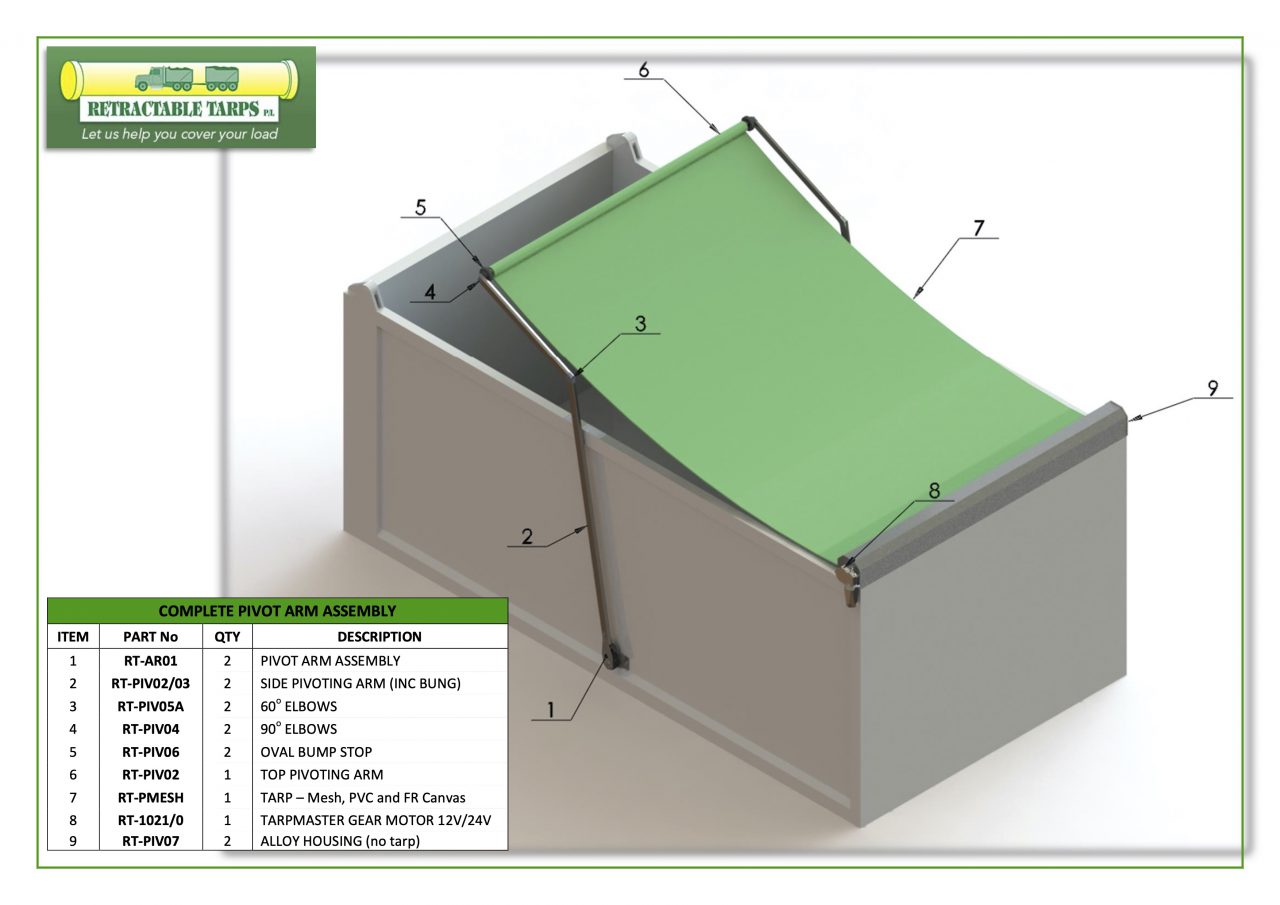 PIVOT ARM SYSTEMS - Retractable Tarps