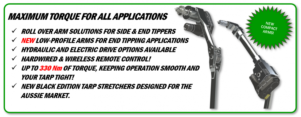 Right Angle Drive Arms - Retractable Tarps